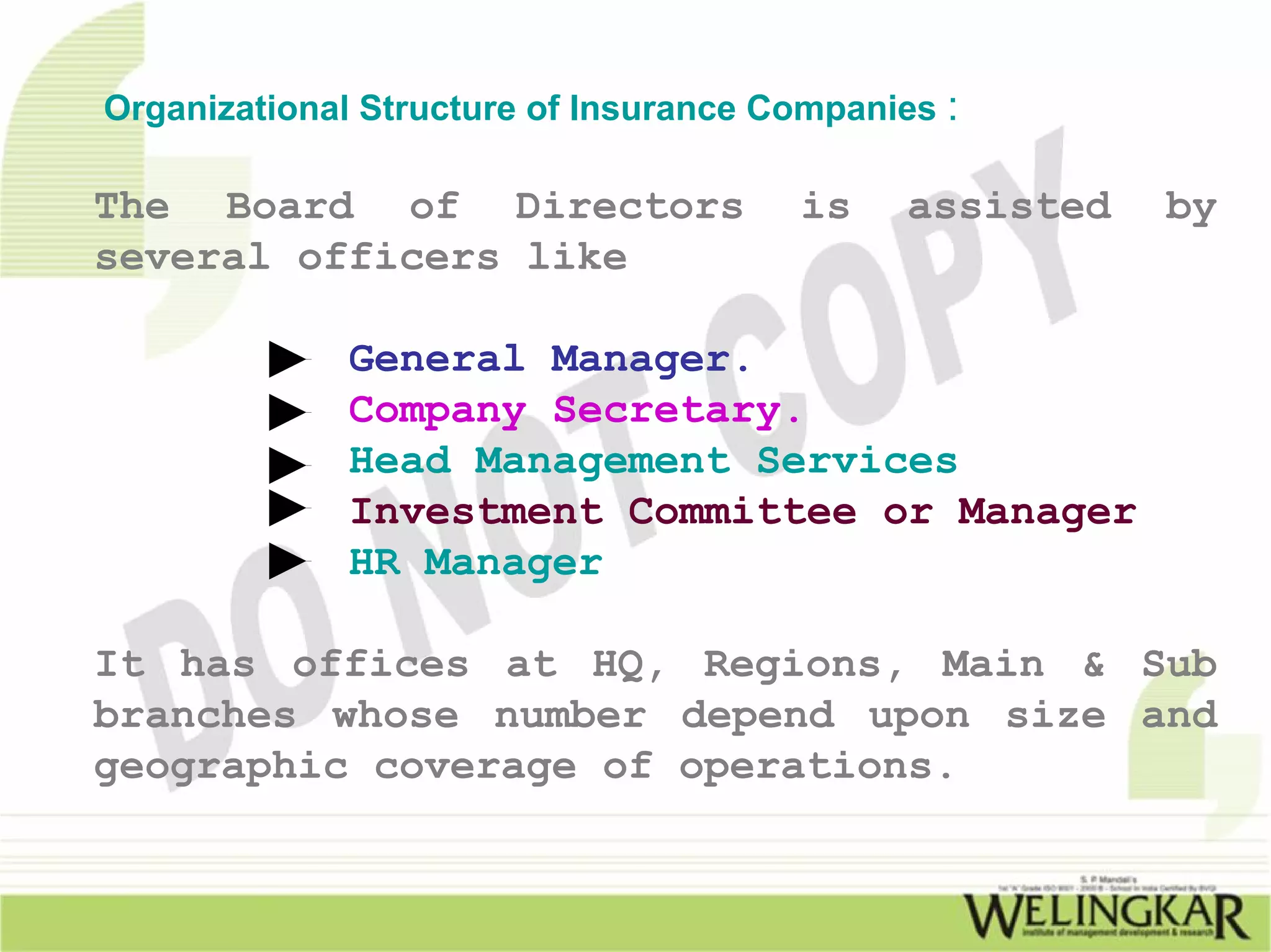 Functions and Organisations of Insurance | PDF