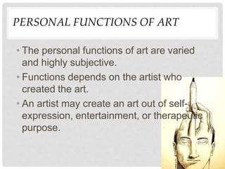 Functions and Philosophical Perspective of Arts.pptx