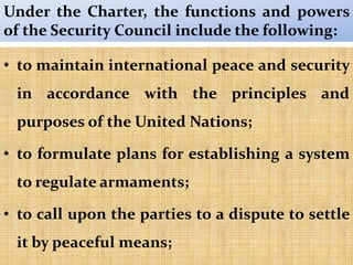 Functions and powers of the security council | PPTX
