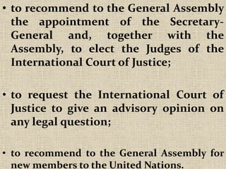 Functions and powers of the security council | PPTX