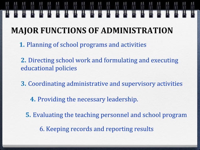Functions and principles of school administration | PPT | Professional ...