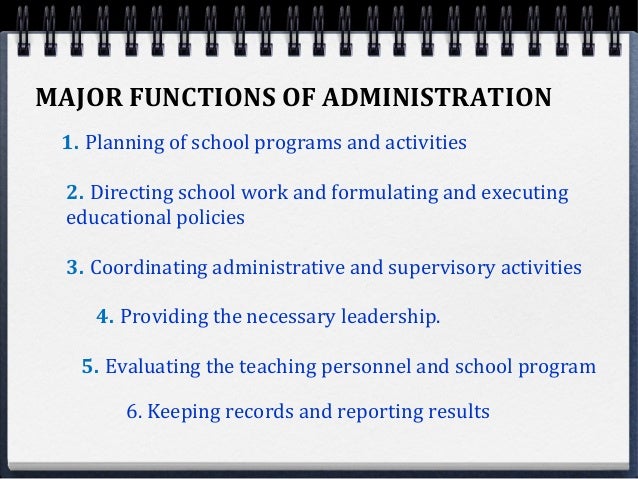 Functions and principles of school administration