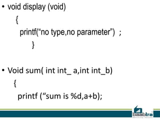 Functions and return type | PPTX