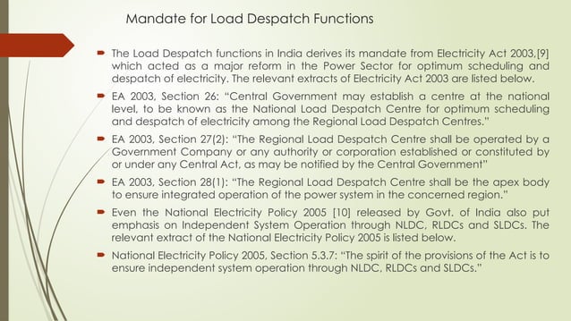 FUNCTIONS AND ROLES OF LOAD DESPATCH CENTRES.pptx | Power and Energy ...