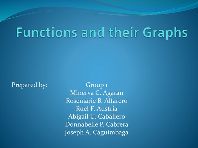 Functions and their graphs | PPT