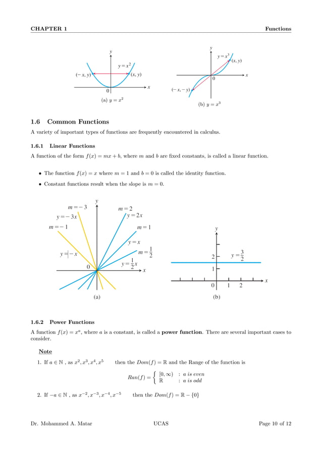 Calculus 1 Lecture Notes Functions And Their Graphs Pdf Chemistry Science