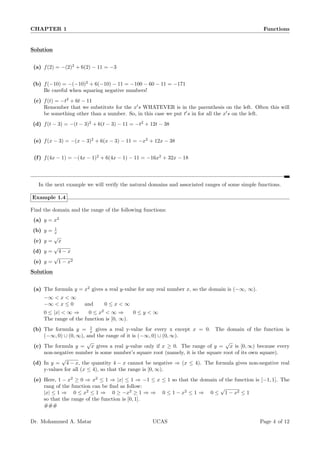 Calculus 1 Lecture Notes (Functions and Their Graphs) | PDF