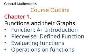 General Mathematics: FUNCTIONS AND THEIR GRAPHS.pptx | Science
