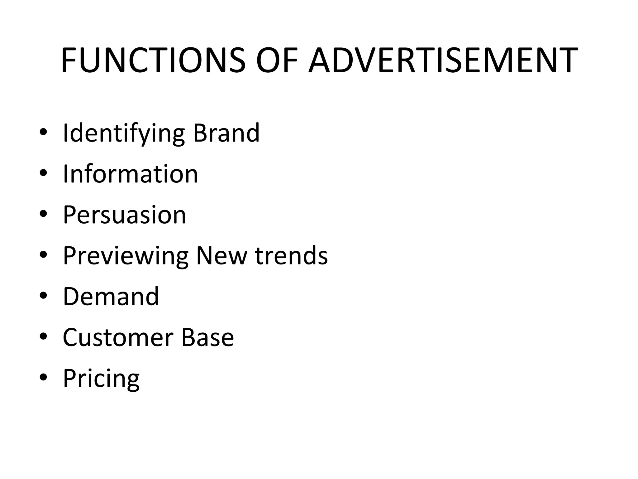 Functions and types of advertisement | PPTX
