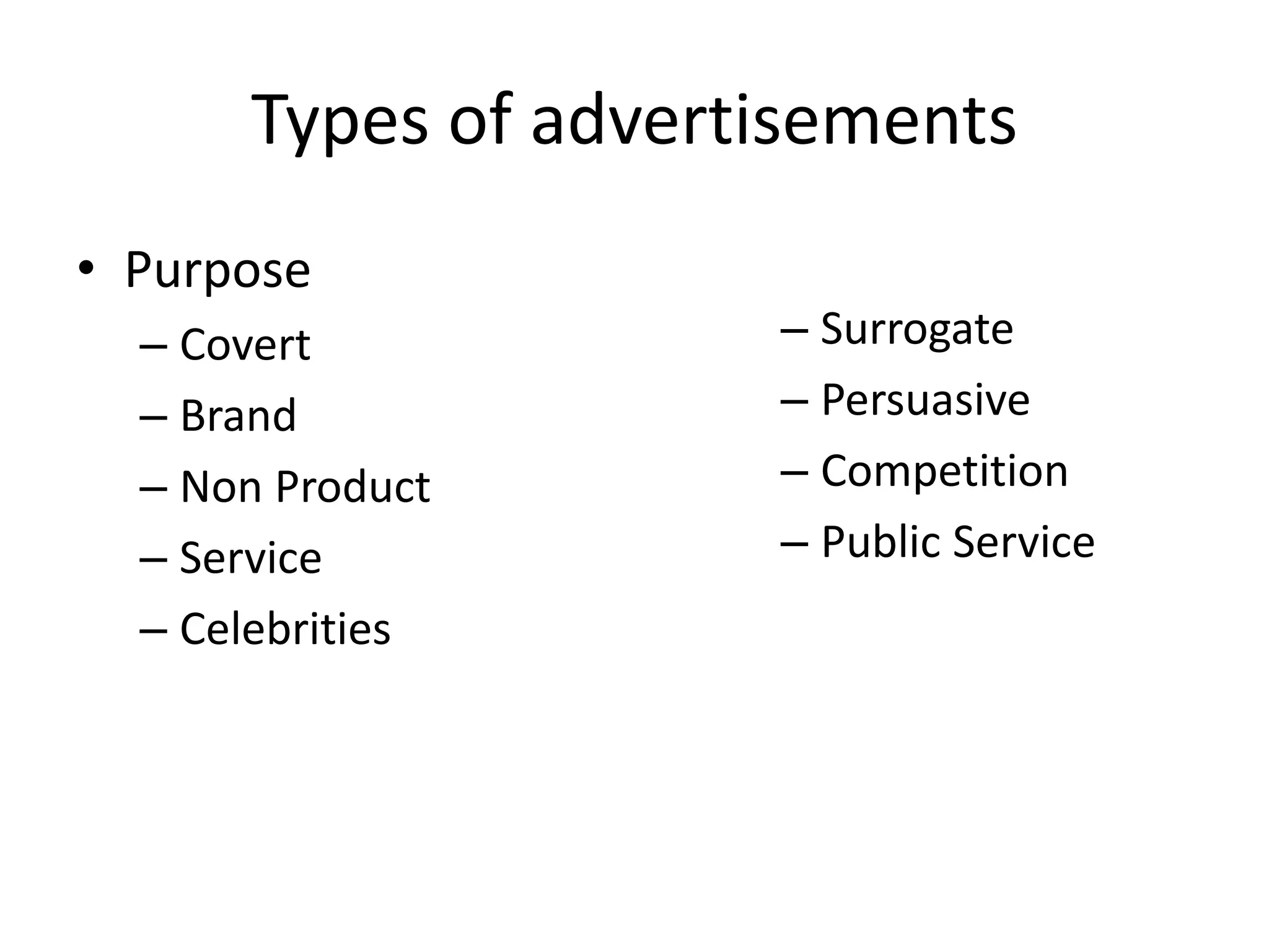 Functions and types of advertisement | PPTX