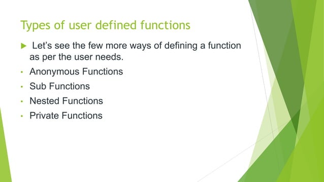 Functions and types of user defined functions in | PPT