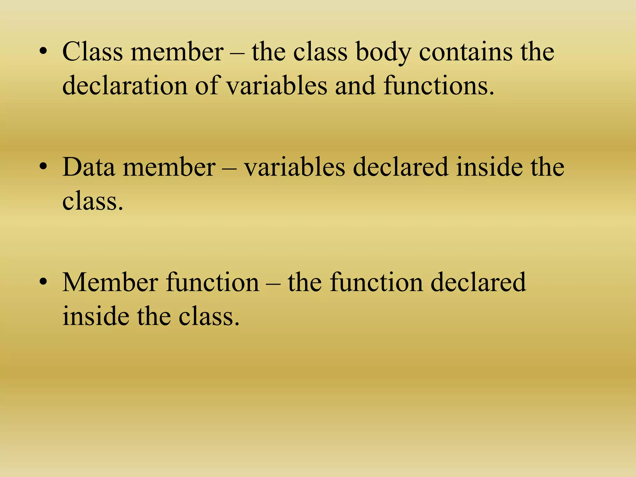 Functions Classes And Objects In C Ppt