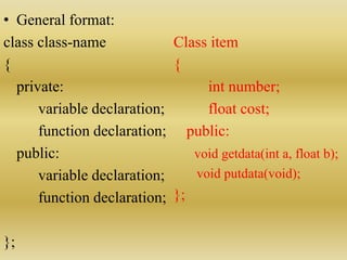 Functions, classes & objects in c++ | PPTX