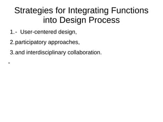 Functions in architecture. Lecture to 1st year students in Architecture ...