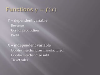Functions in business and economics | PPTX