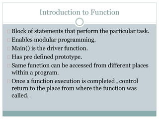 Functions in C | PPTX