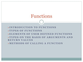 Functions in C | PPT