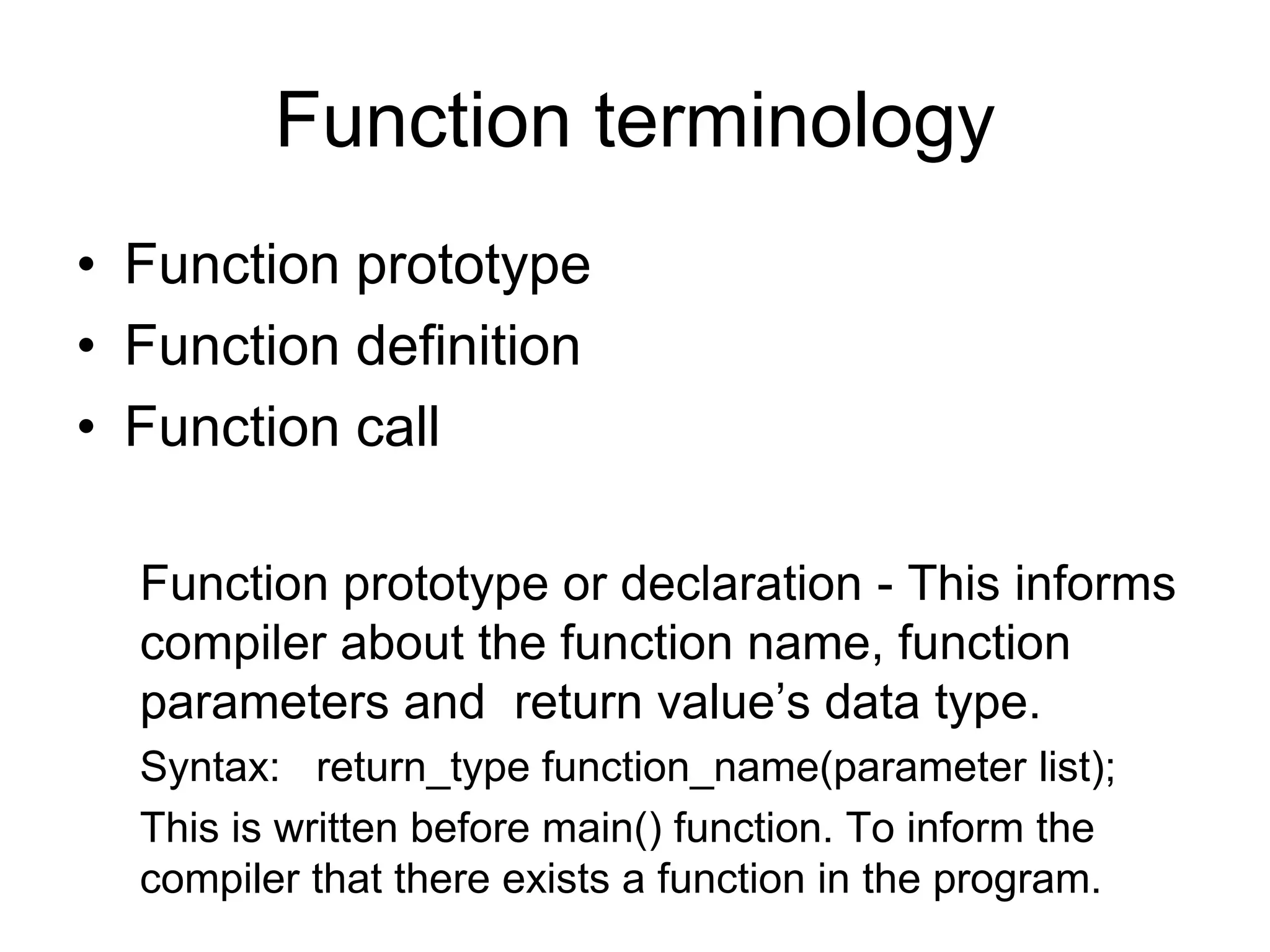 Functions in c | PPTX