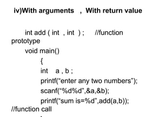 Functions in c | PPTX