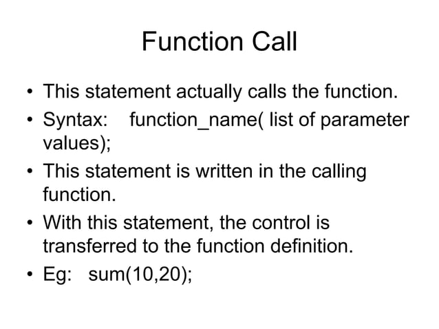 Functions in c | PPTX