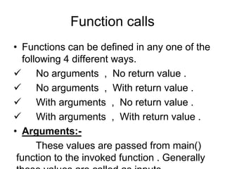 Functions in c | PPTX