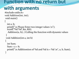 Functions in c | PPTX