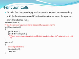 Functions in c | PPTX