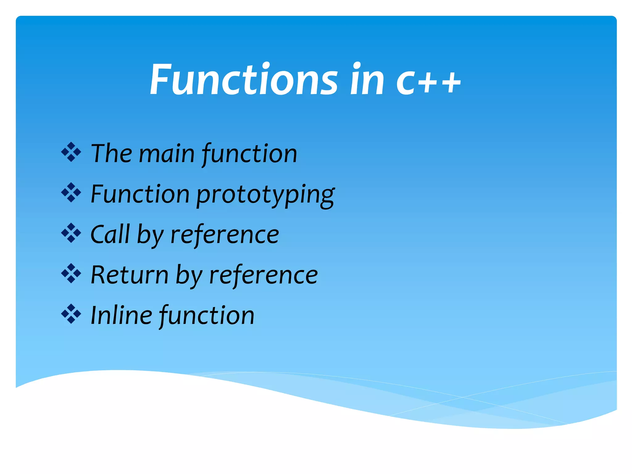 Functions in c++ | PPT