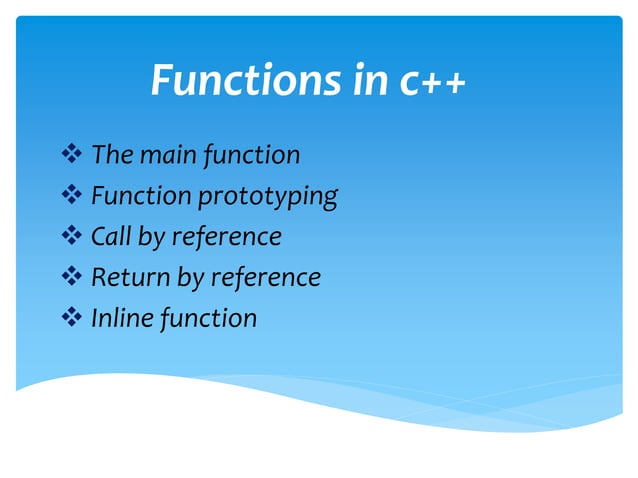 Functions in c++ | PPT