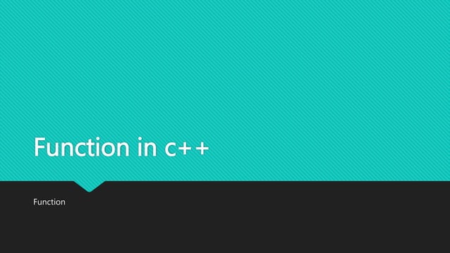 Functions in c++, presentation, short and sweet presentation, and ...
