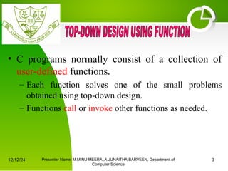 functions in cfunctions in cfunctions in c | PPT