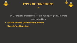 Functions used in C- Programming and its types | PPT