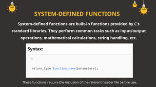 Functions used in C- Programming and its types | PPT