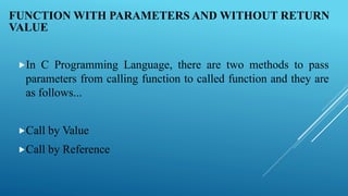Functions in c language1 | PPTX | Programming Languages | Computing