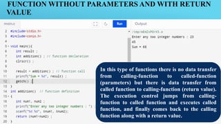 Functions in c language1 | PPTX | Programming Languages | Computing