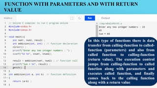 Functions in c language1 | PPTX | Programming Languages | Computing
