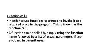 Functions in c mrs.sowmya jyothi | PPT