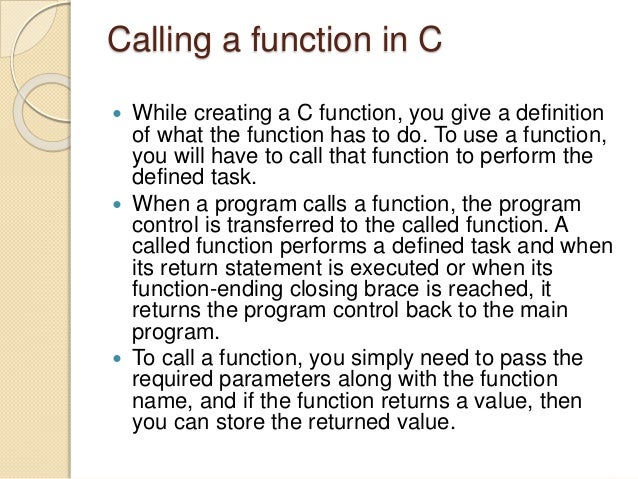 Functions in c language