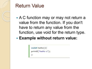 Functions in c language | PPTX