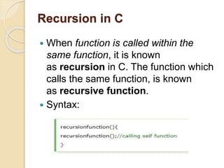 Functions in c language | PPTX