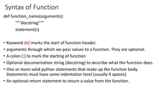 Functions in python3 | PPT