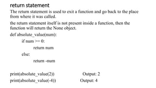 Functions in python3 | PPT