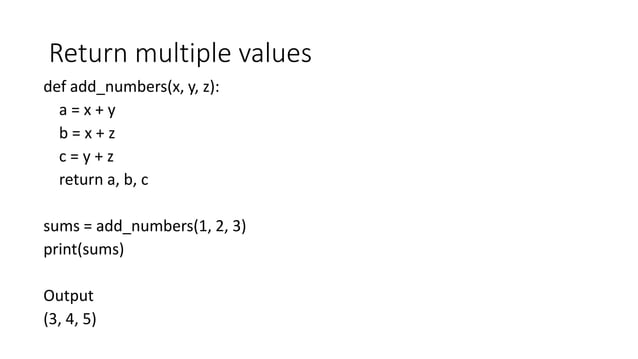 Functions in python3 | PPT