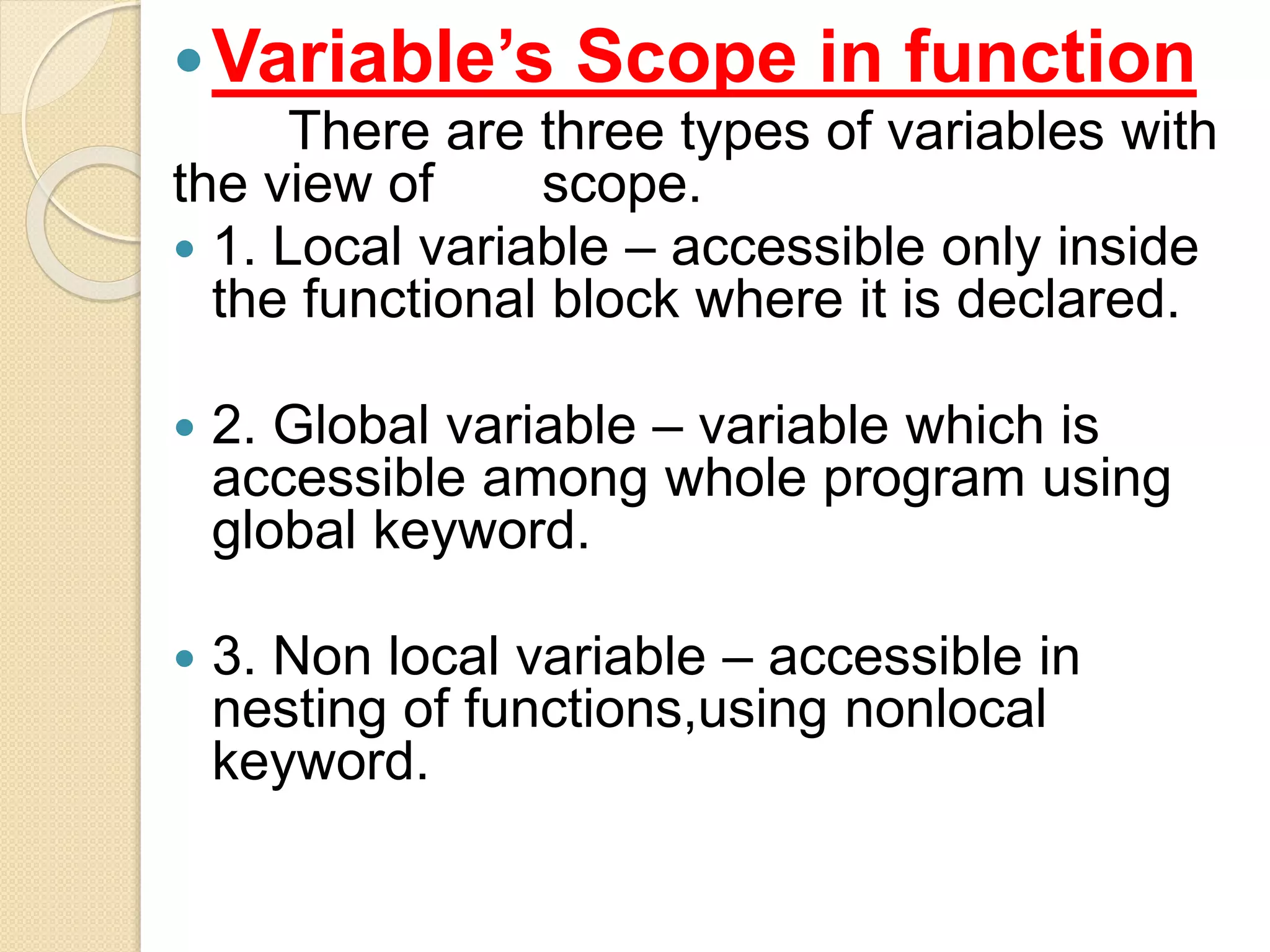 Functions in python | PPTX