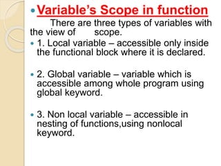 Functions in python | PPTX