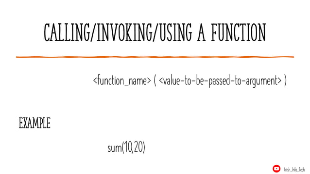 Functions in Pythons UDF and Functions Concepts | PPT