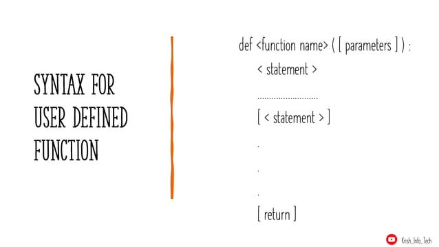 Functions in Pythons UDF and Functions Concepts | PPT