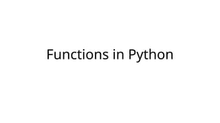 Functions in Python and its types for beginners | PPT
