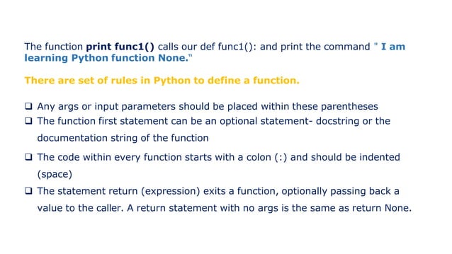 INTRODUCTION TO PYTHON PROGRMMING AND FUNCTIONS | PPT