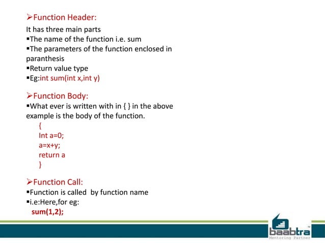 Functions In Python Ppt Free Download